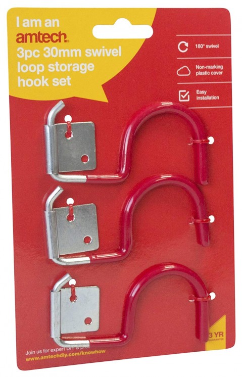 Amtech Swivel Loop Storage Hook 30mm Set of 3