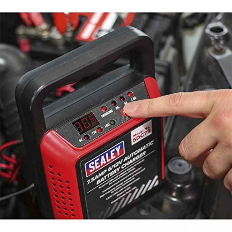 Sealey SDC75 Battery Charger 6/12V 7.5Amp 230V Automatic
